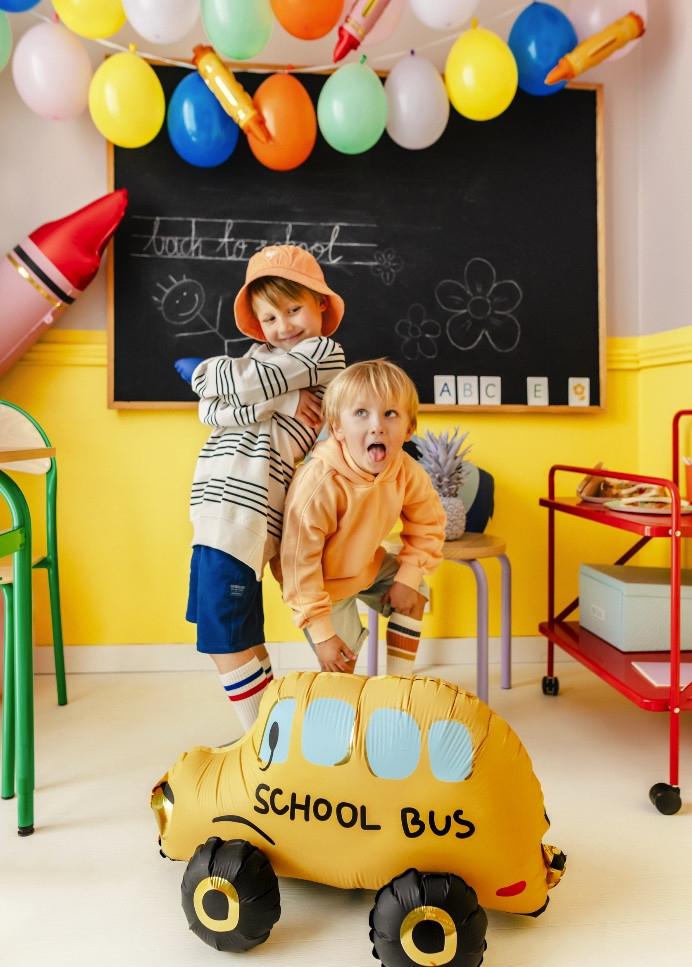 Foil balloon School Bus yellow 66 x 36 cm