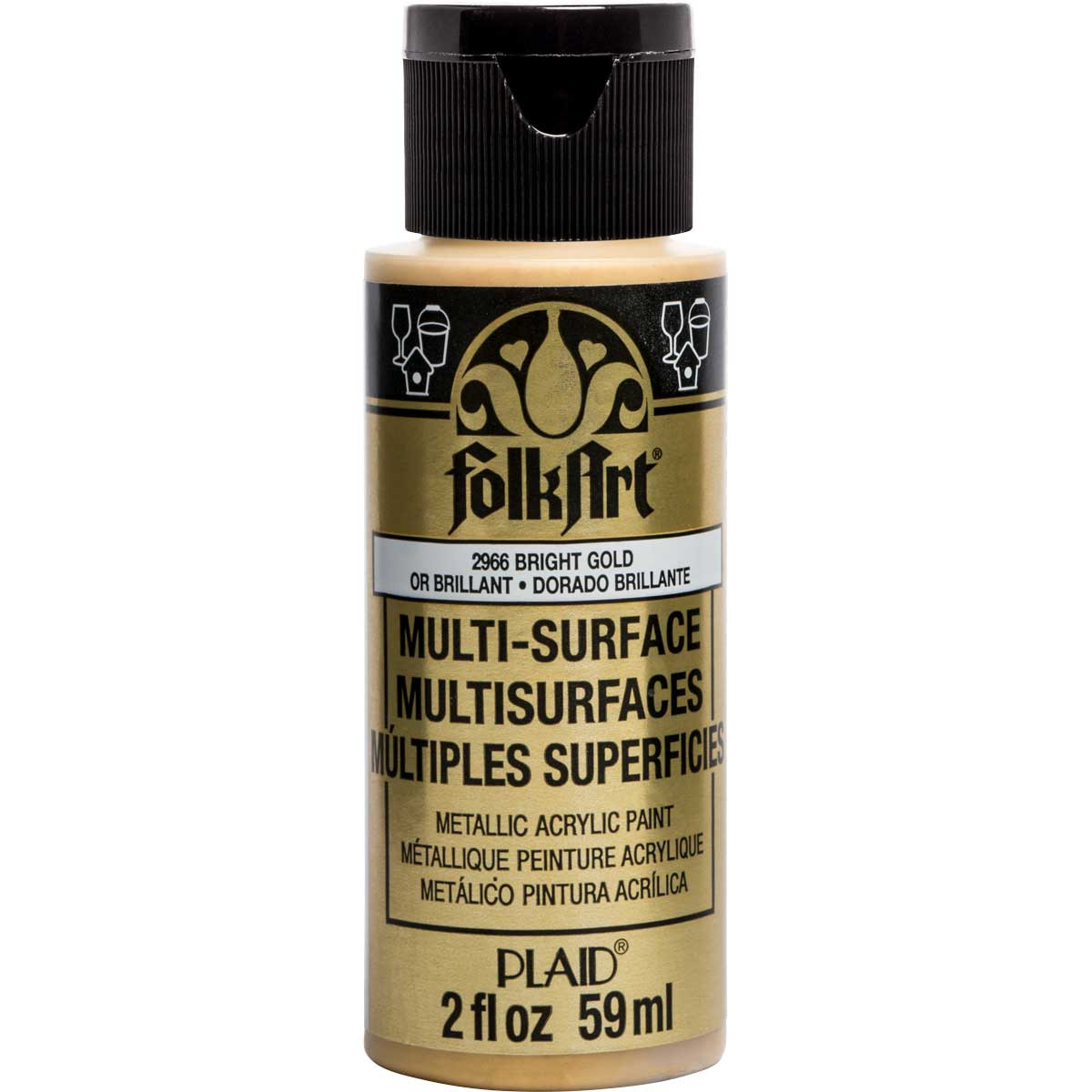 FolkArt Multi Surface Metallic Acrylic Paints Bright Gold